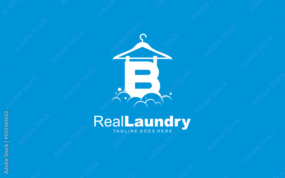 B logo LAUNDRY for branding company. letter template vector ...