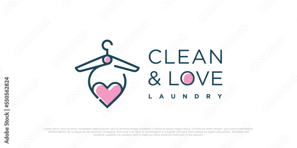 Laundry logo design idea with modern creative style Premium Vector ...