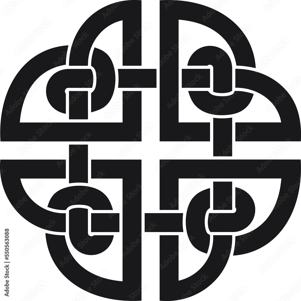 Celtic symbol, Quaternary black. Symbol made with Celtic knots to use ...