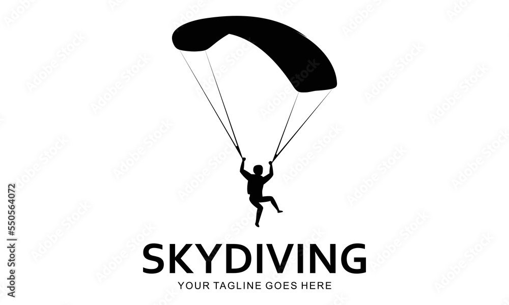 skydiving logo vector Free Vector Stock-Vektorgrafik | Adobe Stock