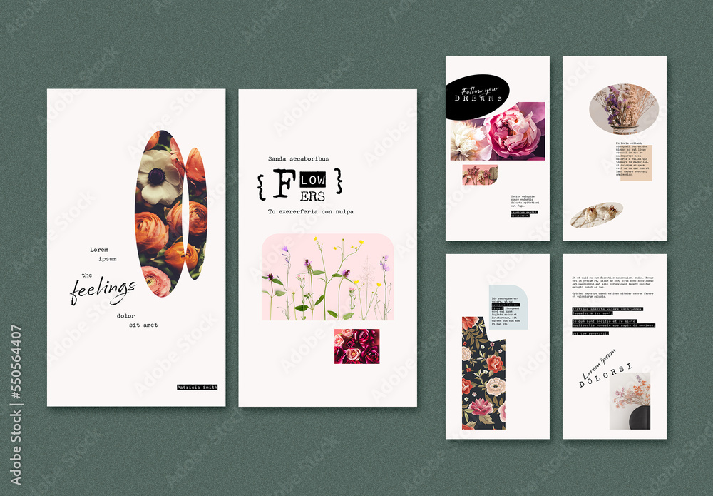 Flashy Social Media Layout Set Stock Template | Adobe Stock