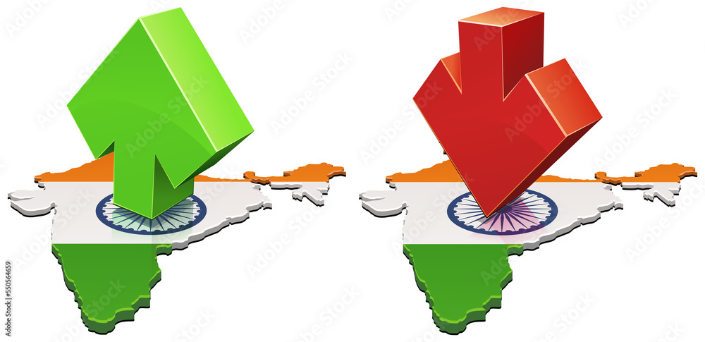 Collection of 3D Maps of India in the colors of the Indian flag with ...