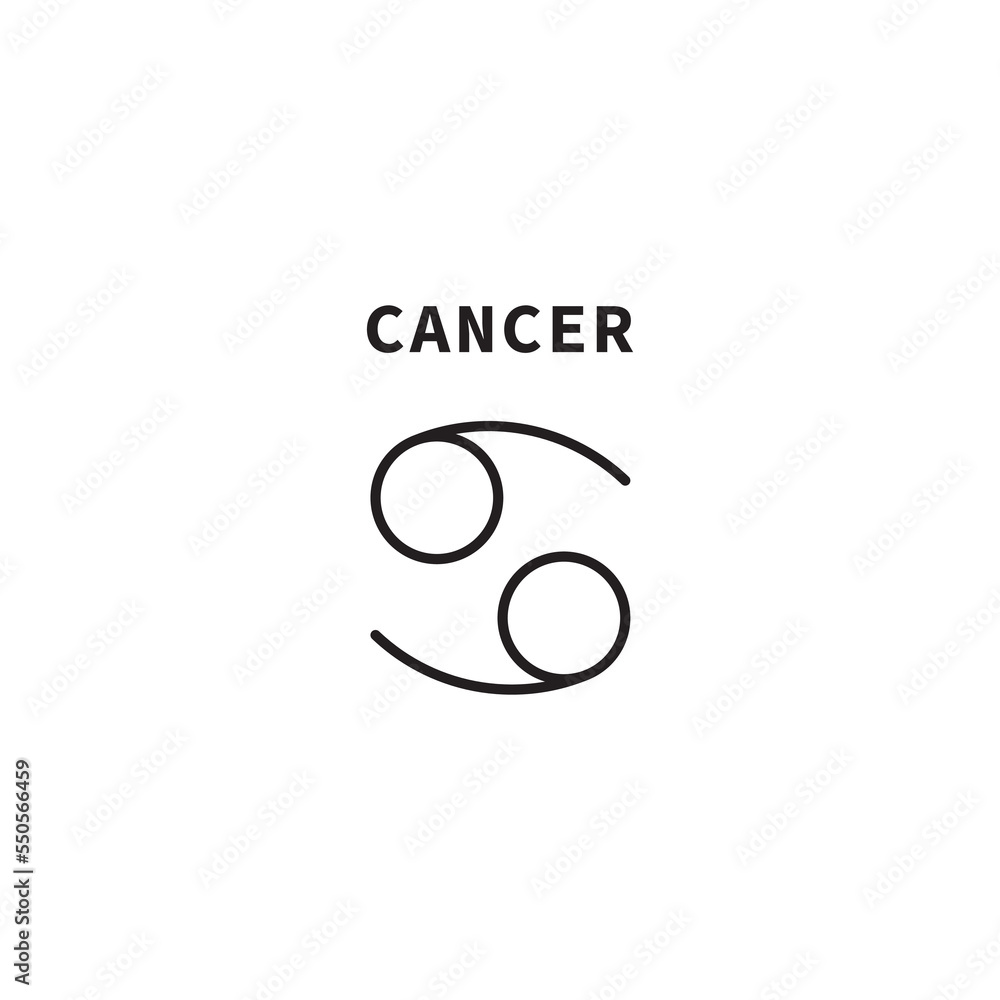 Zodiac Sign Cancer Symbol. Minimal Vector Illustration Stock Vector ...