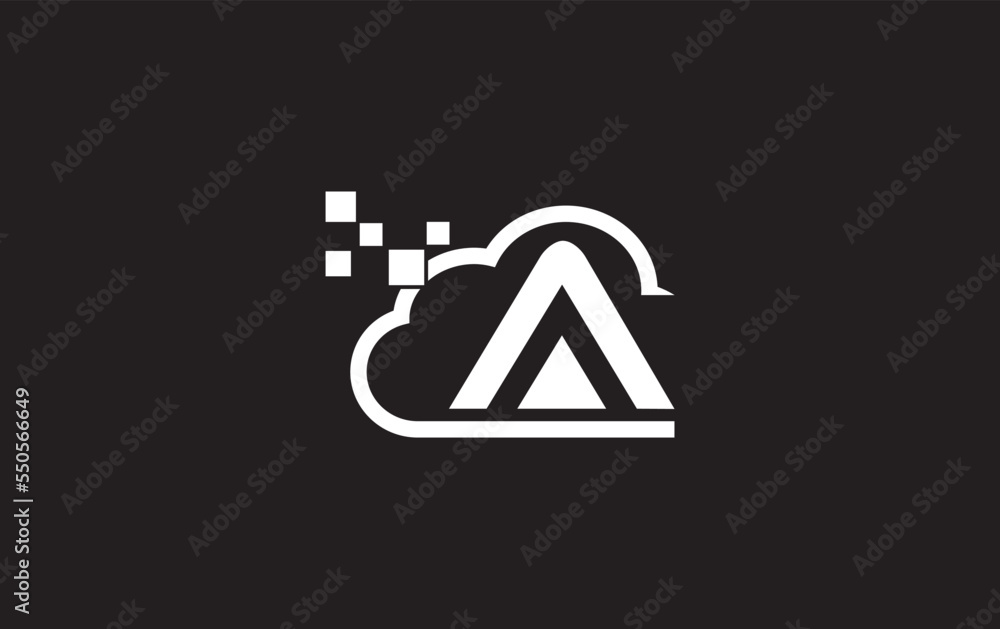 Cloud technology logo and Cloud Tech monogram Template and science and ...