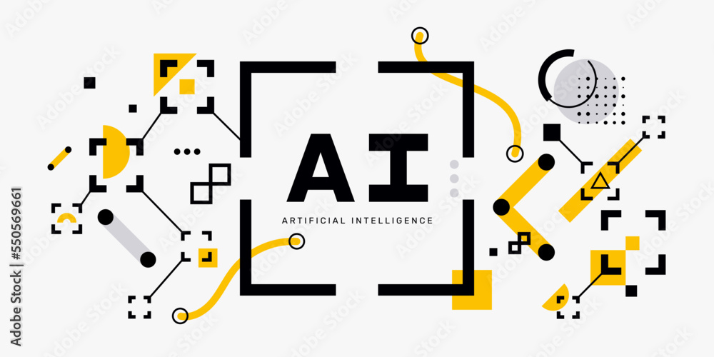 Technology background with abstract geometric shapes and lines. Ai ...
