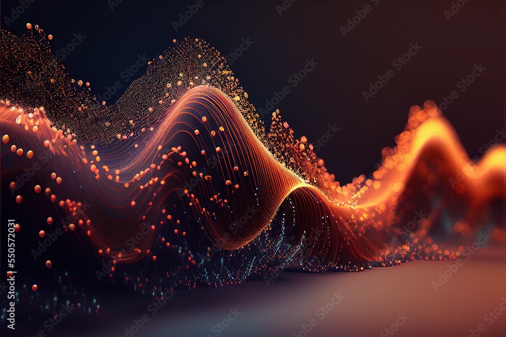 Digital technology background. Abstract background with a dynamic wave ...
