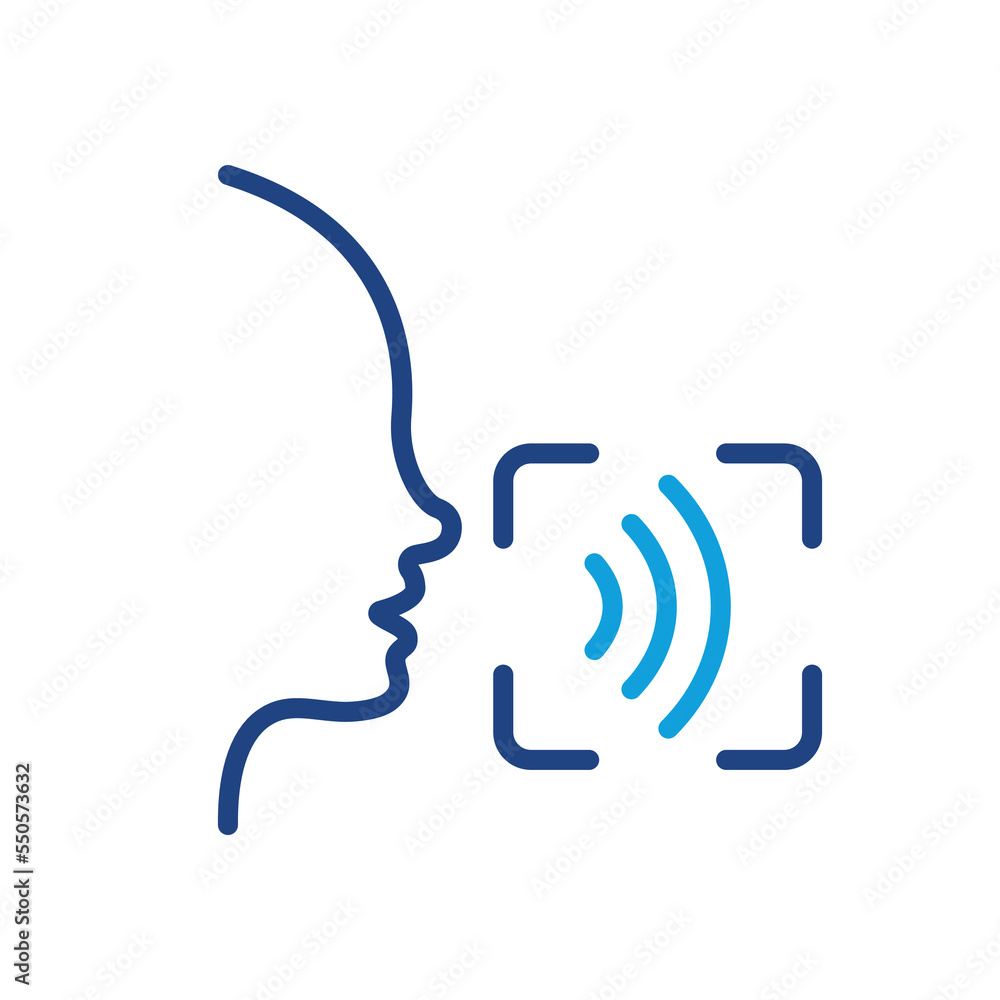 Access Identification by Voice to Smartphone Line Icon. Command Voice ...