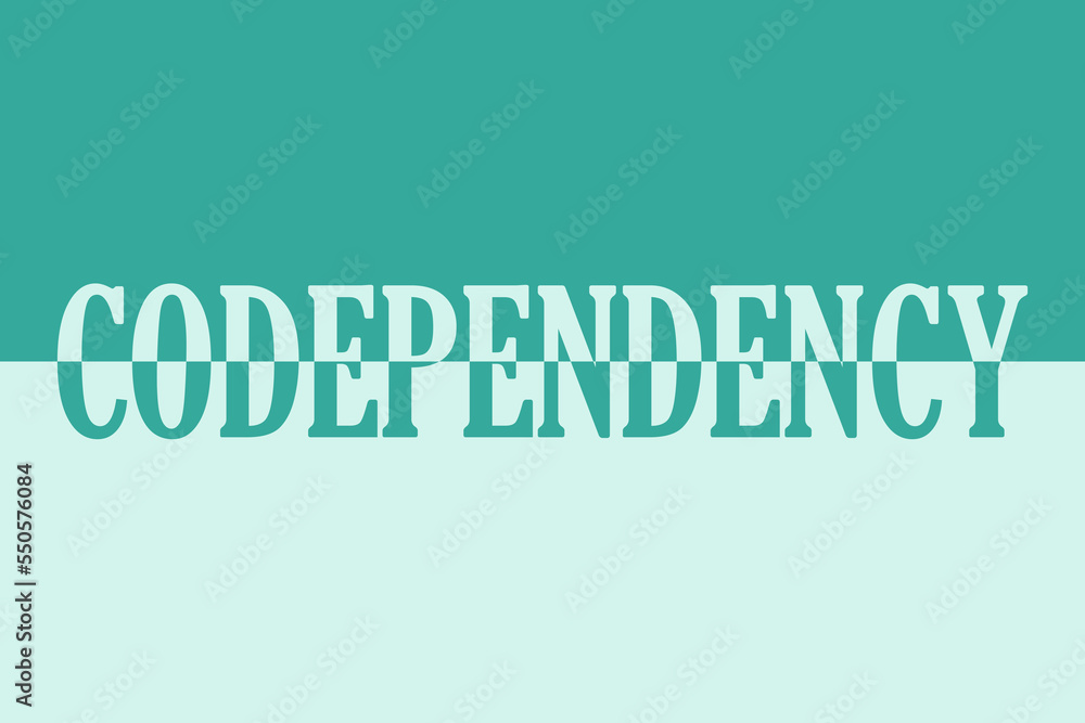 Codependency, icon. Logo. Colorful typography banner with single word ...
