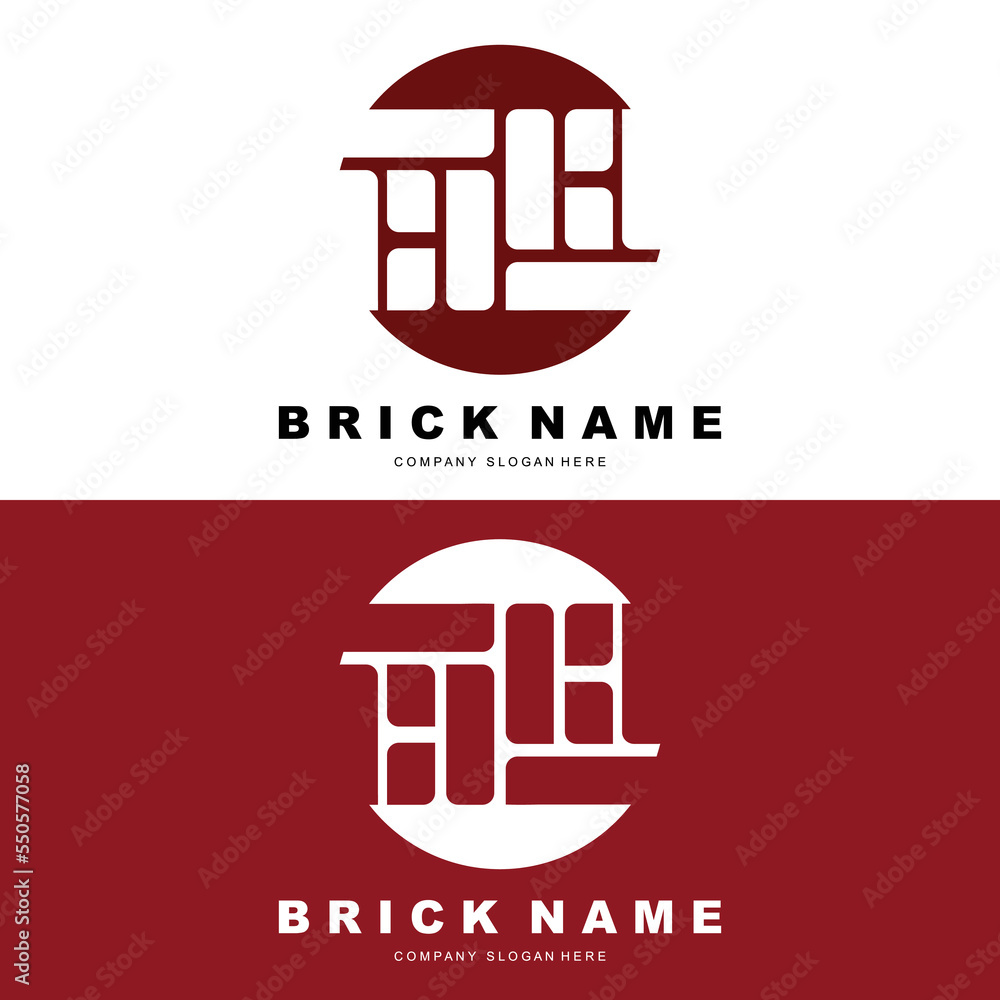 Bricks Logo Design, Material Stone Illustration Vector, Building ...