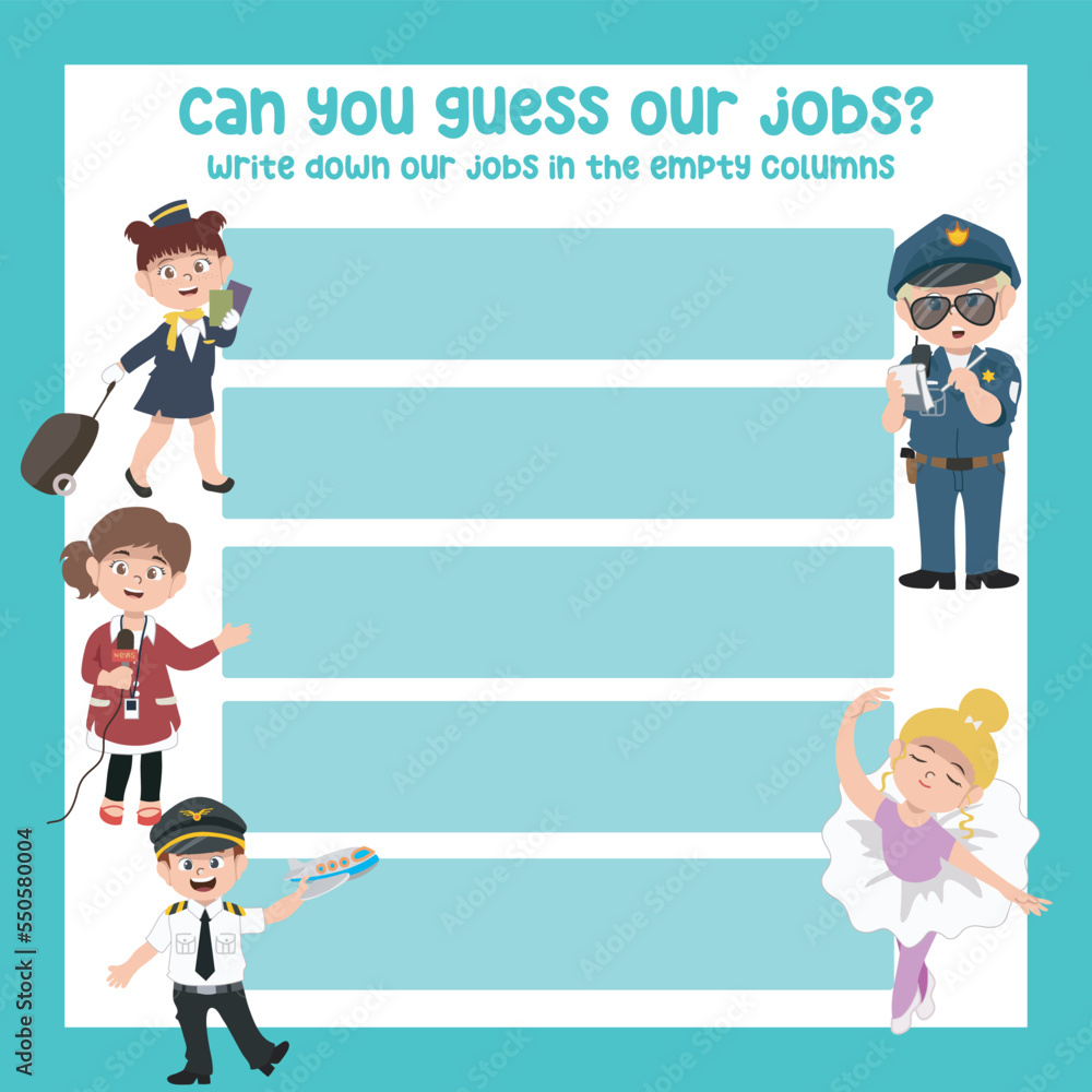 Can you guess our jobs? Writing practice worksheet. Educational sheet ...
