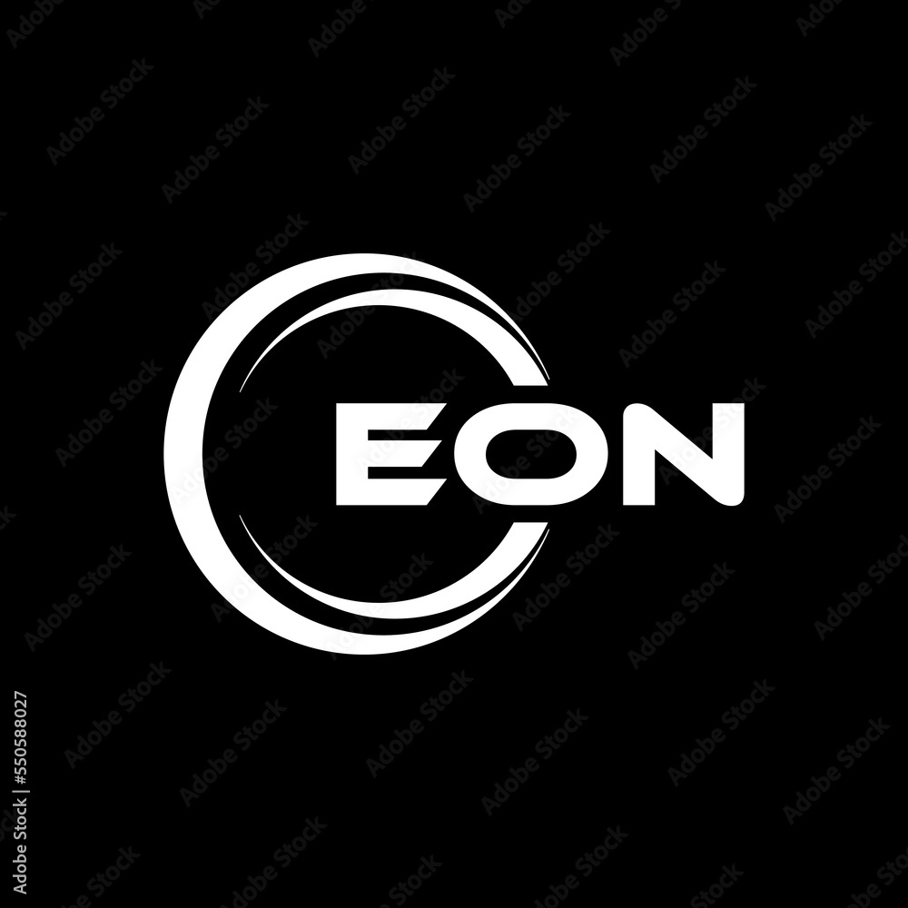 EON letter logo design with black background in illustrator, cube logo, vector logo, modern ...