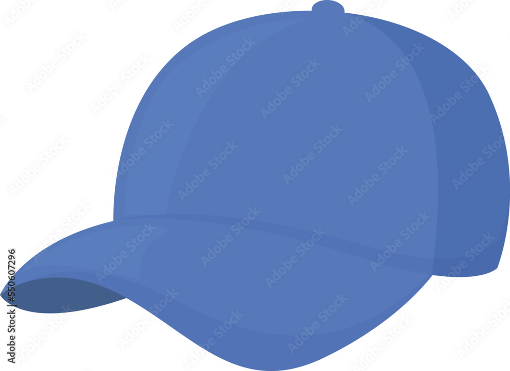 Blue baseball hat icon cartoon vector. Cap template. Front uniform ...