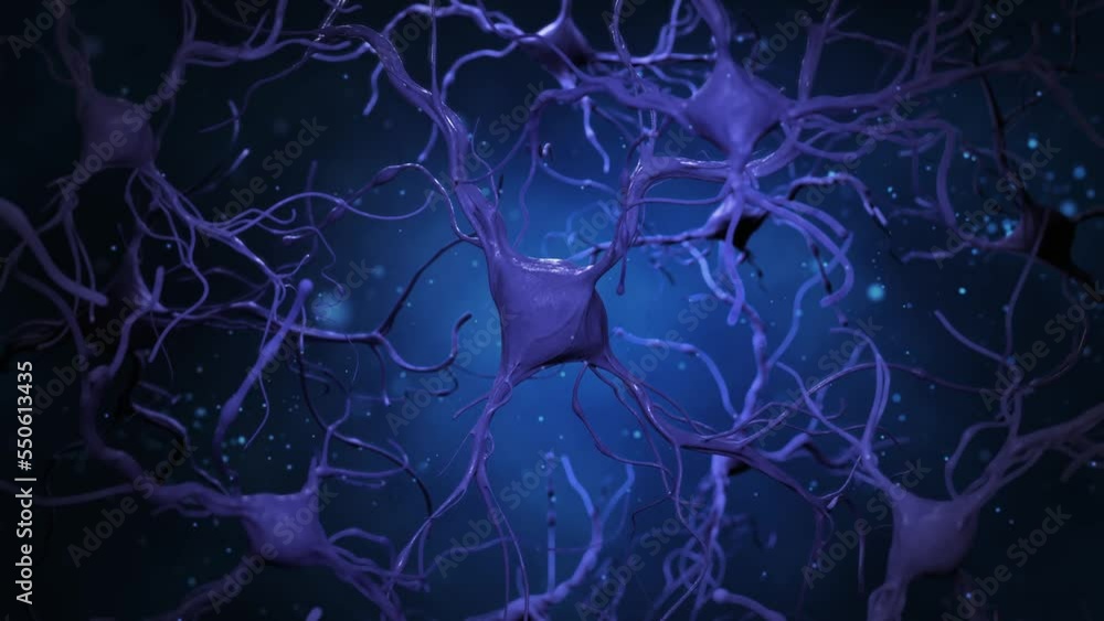 Medical concept. 3d visualization of neural connections in the brain ...