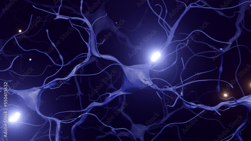 Medical concept. 3d visualization of neural connections in the brain ...