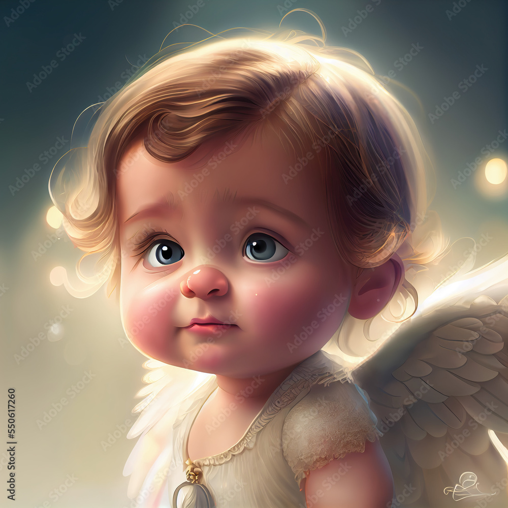 baby angel with wings Stock Illustration | Adobe Stock