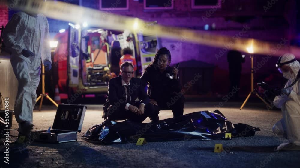 Investigation Team Working Together to Solve the Mystery of a Dead Body ...