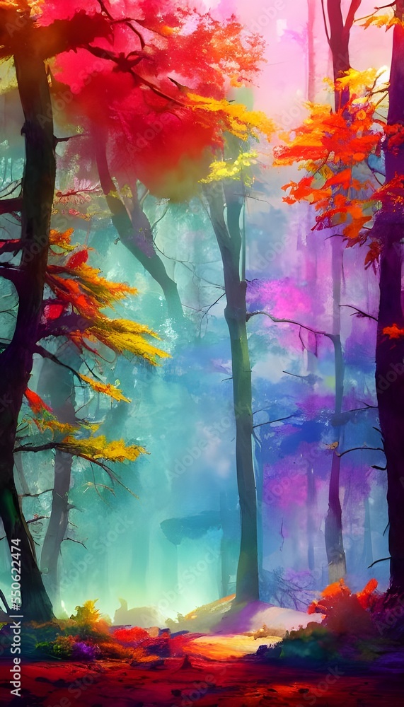 A colorful forest watercolor is a beautiful painting that captures the ...