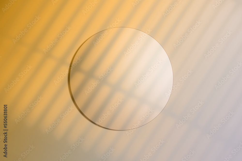 Realistic 3d rendering platform for product display on yellow ...