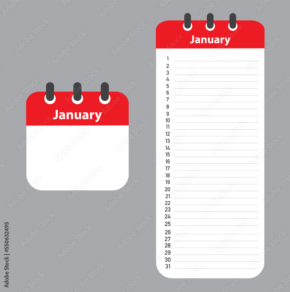 Simple calendar grid with To Do List for January. Stock Vector | Adobe ...