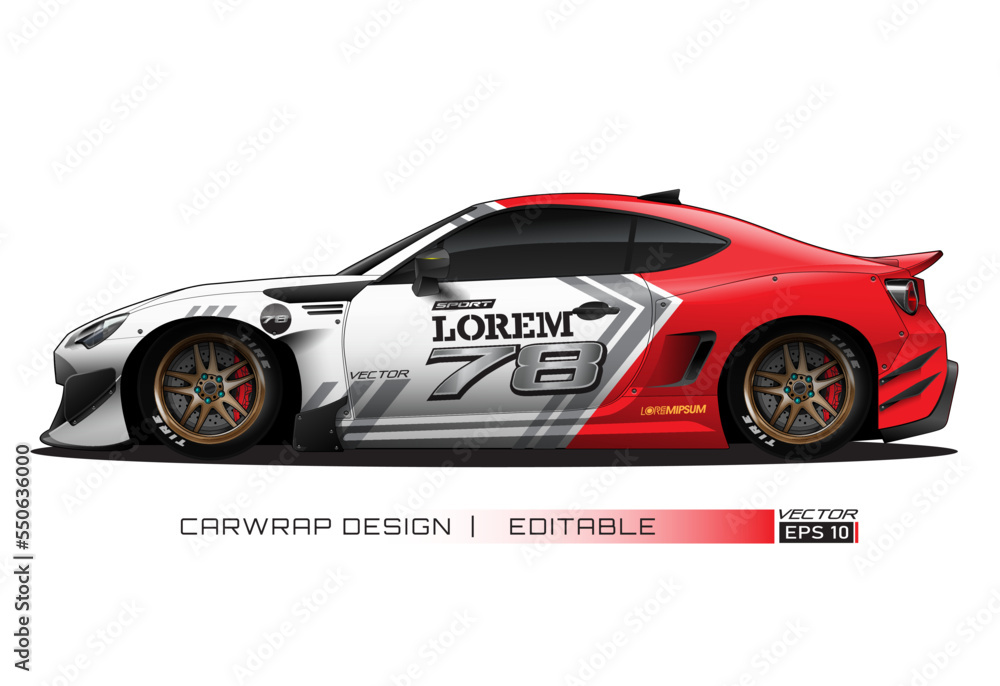 Racing car wrap design vector for race car. Graphic abstract stripe ...