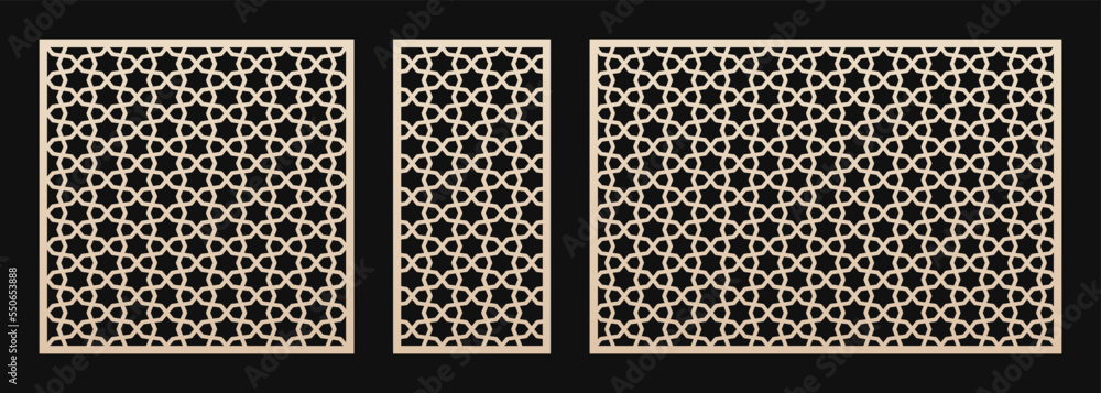 Laser cut pattern. Vector template with abstract geometric texture in ...