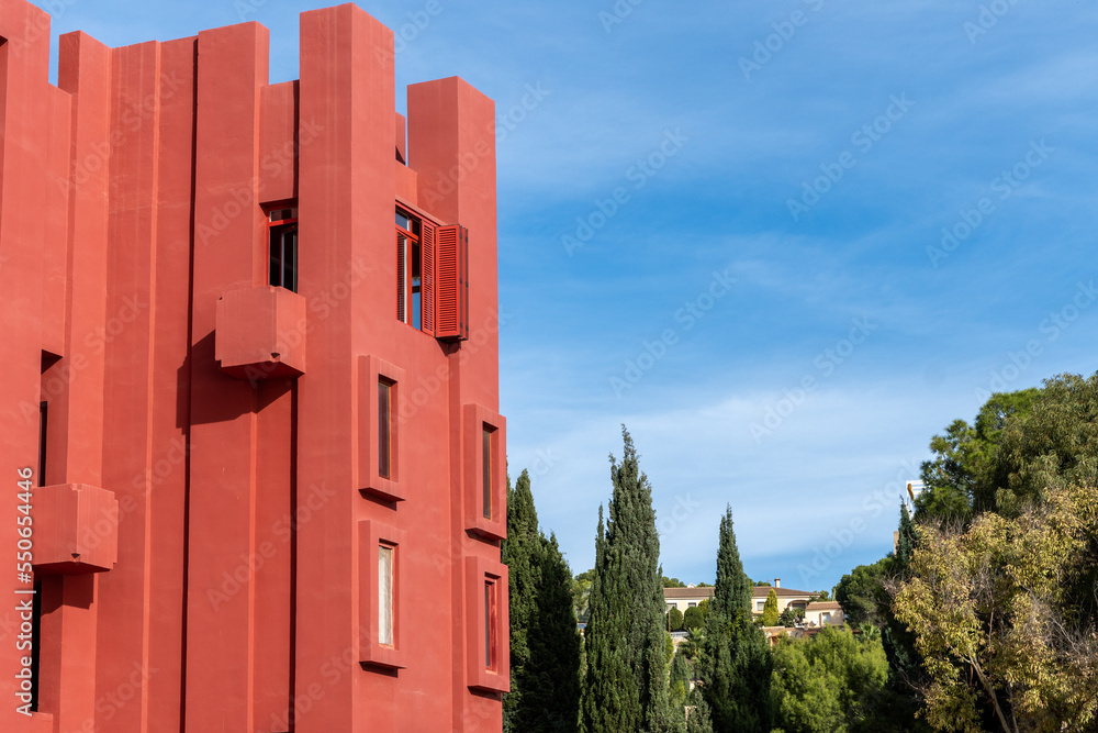 Calpe, Alicante, Spain 11 27 2022 Exterior of La Muralla Roja building ...