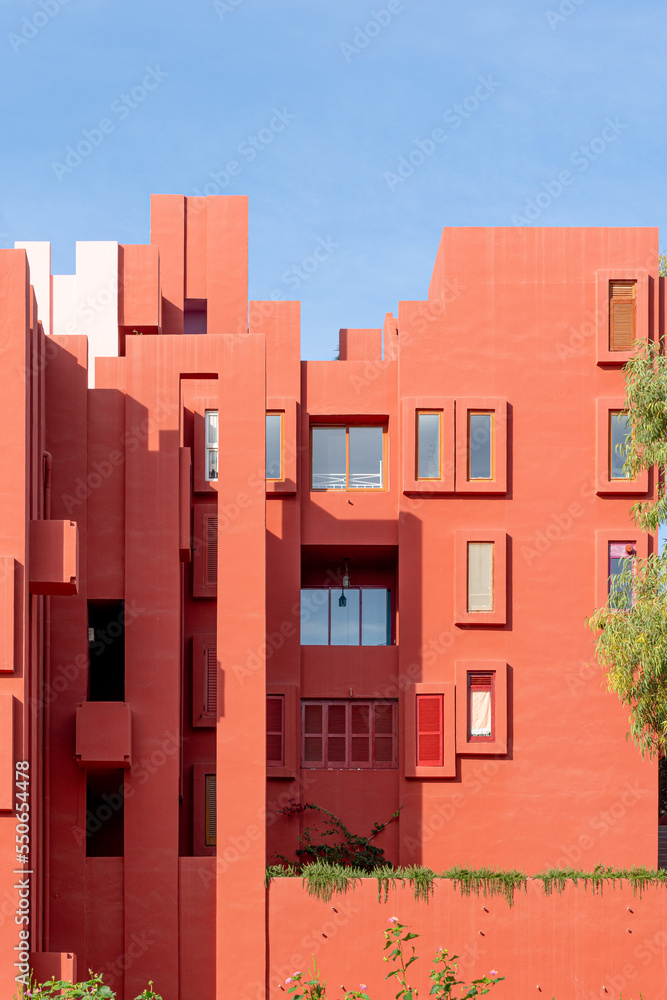 Calpe, Alicante, Spain 11 27 2022 Exterior view with details of windows ...