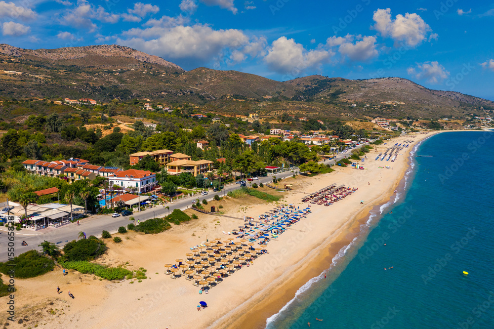 Fotografia do Stock: Skala, one of the top beach locations on the Greek ...
