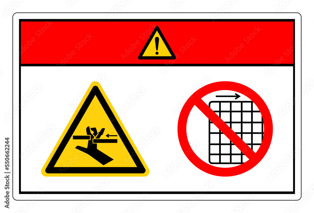 Danger Hand Crush Moving Parts Do Not Remove Guard Symbol Sign, Vector ...