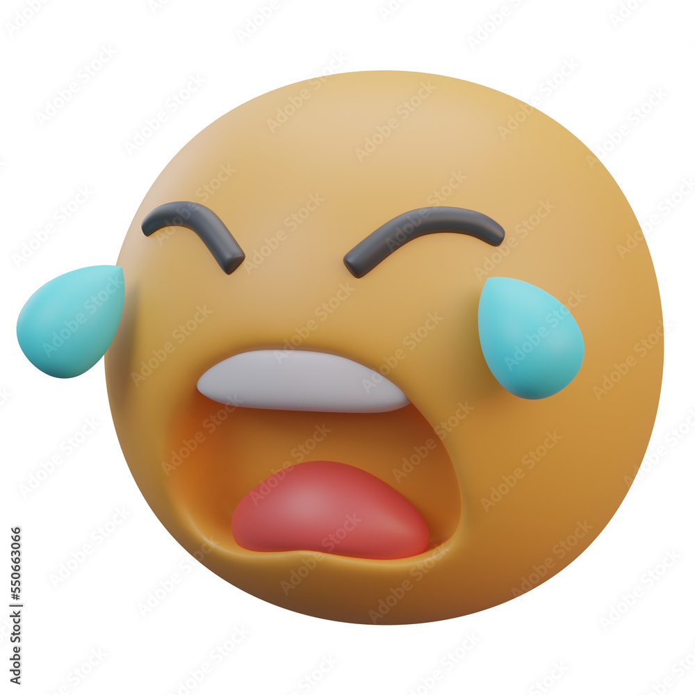 Crying Emoji 3d icon in Isometric view Stock Illustration | Adobe Stock
