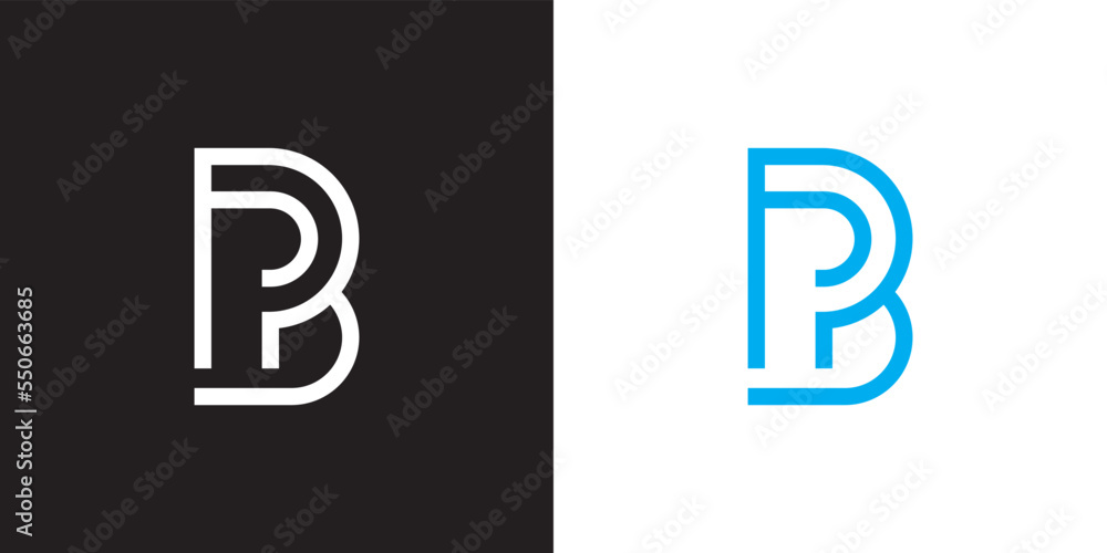 Minimal BP logo. Icon of a PB letter on a luxury background. Logo idea ...
