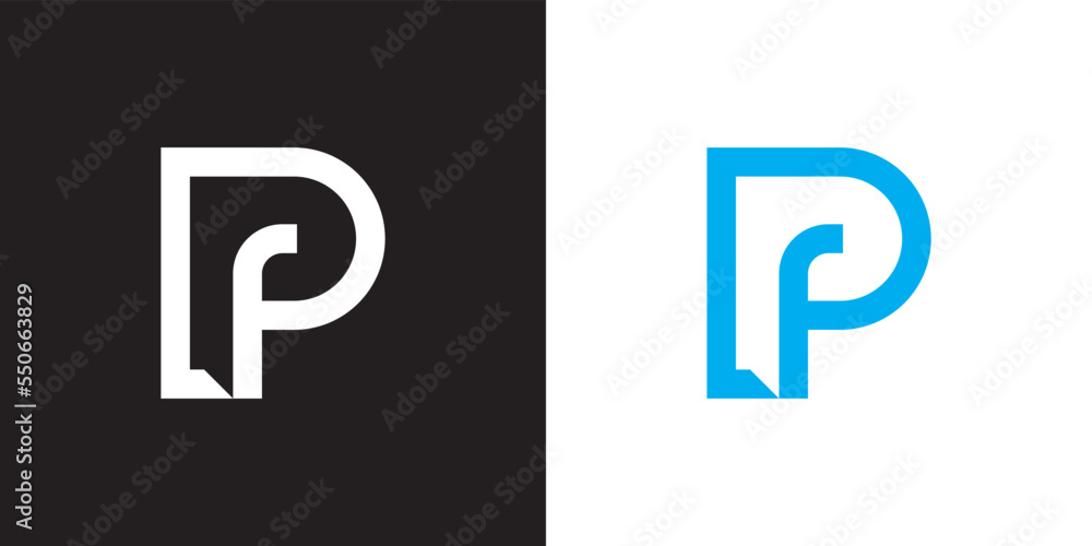 Minimal FP logo. Icon of a PF letter on a luxury background. Logo idea ...