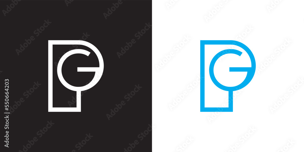 Minimal GP logo. Icon of a PG letter on a luxury background. Logo idea ...