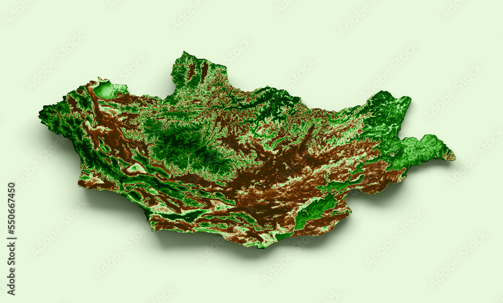Mongolia Topographic Map 3d realistic map Color 3d illustration Stock ... Mongolia Topographic Map 3d realistic map Color 3d illustration Stock ...