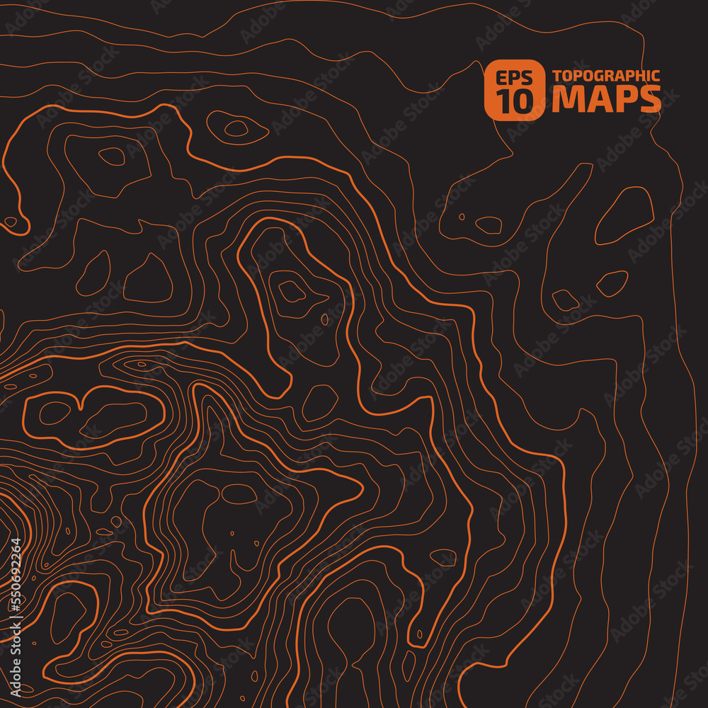 Stylized Height Cg Topographic Contour Map In Contours Abstract Background Digital Copy Earth