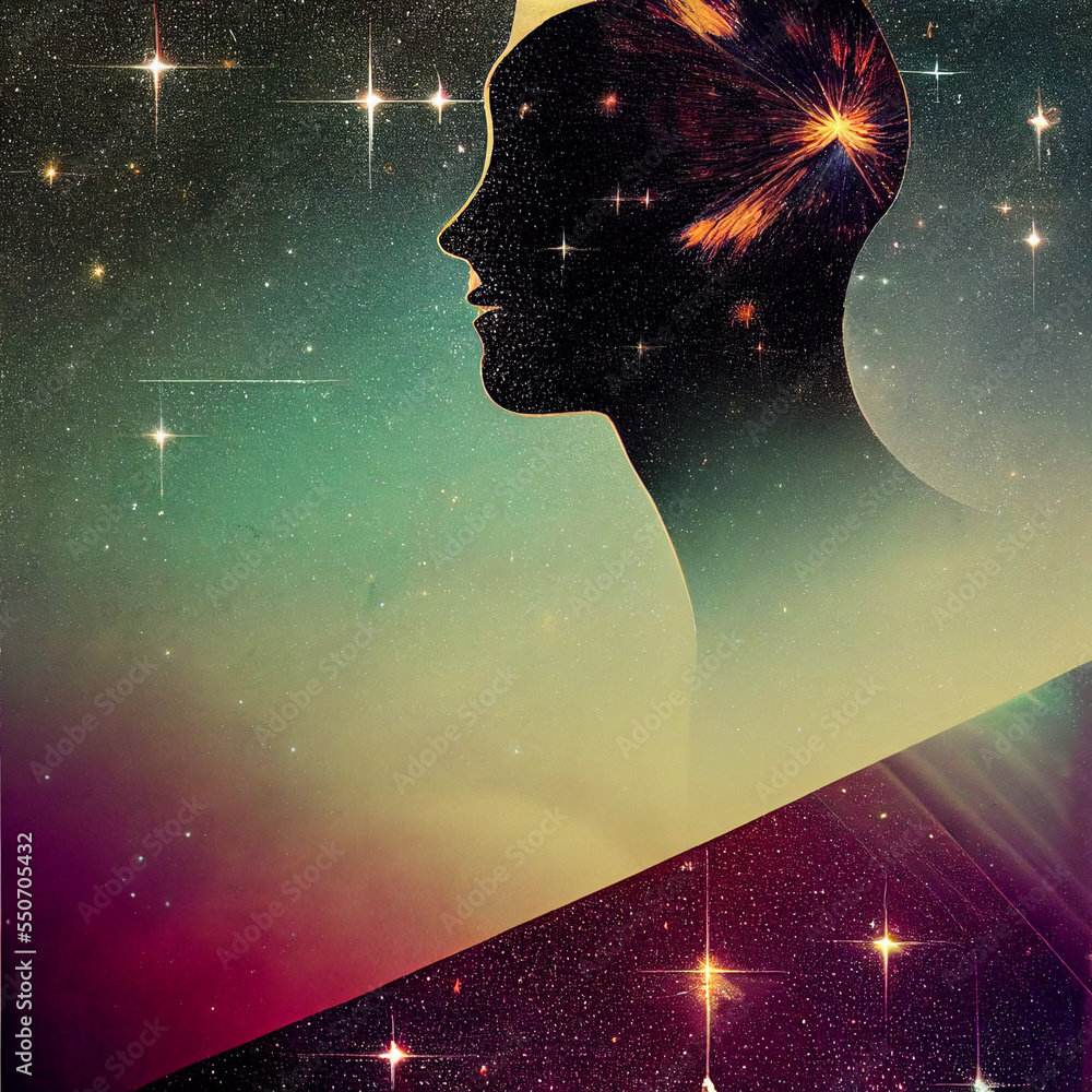 Contemplating the compexity of the universe, starry sky wonder, wishing ...