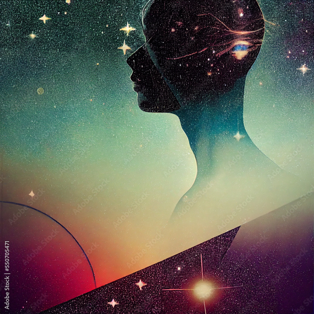 Contemplating the compexity of the universe, starry sky wonder, wishing ...