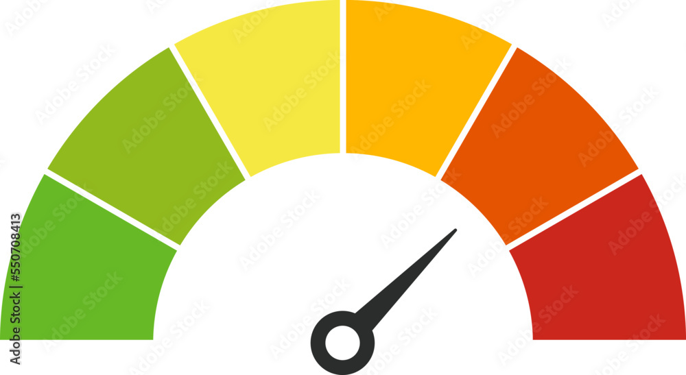 Vector color speedometer meter with arrow for dashboard with green ...