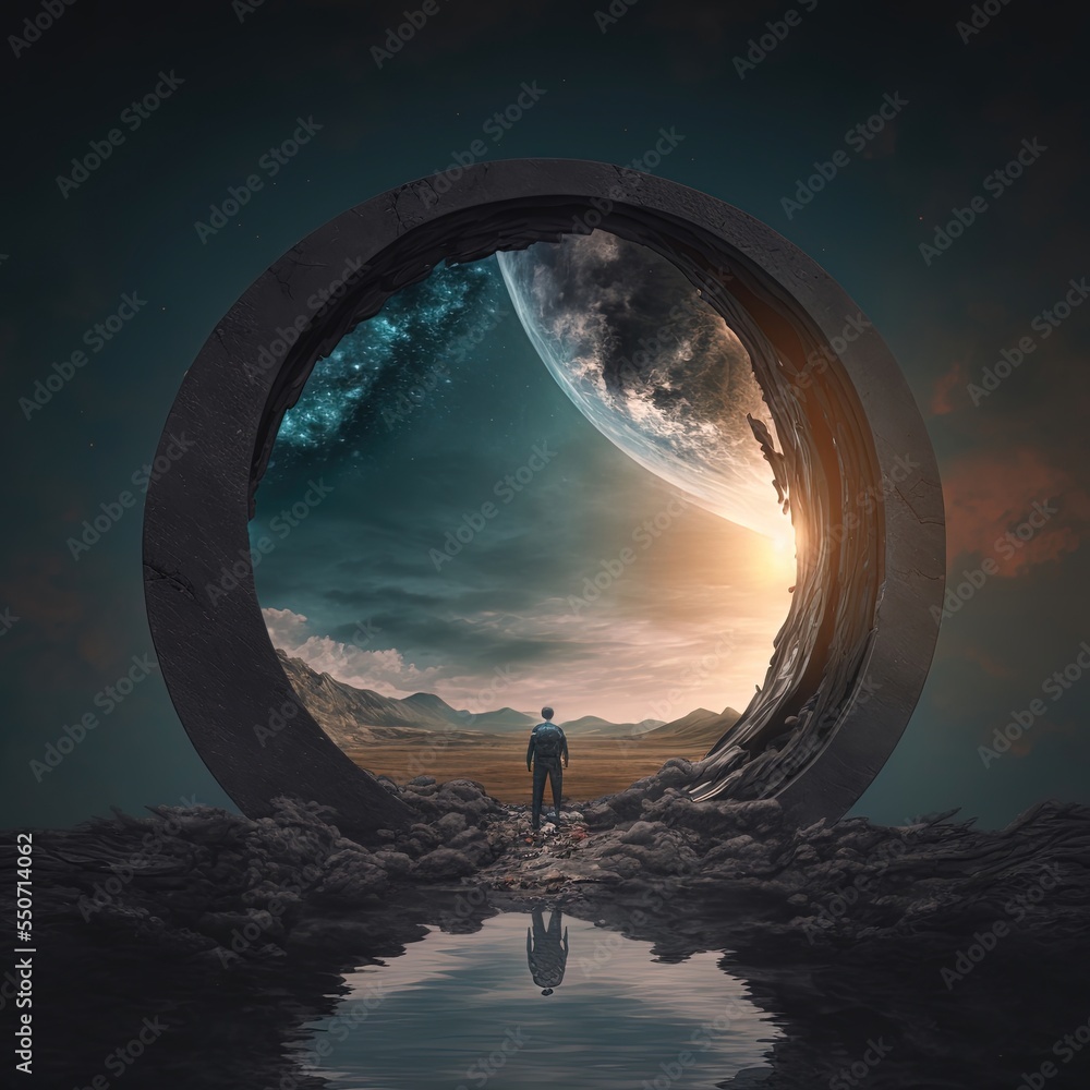 Fantasy temporary majestic stone portal to another world. Time Portal ...