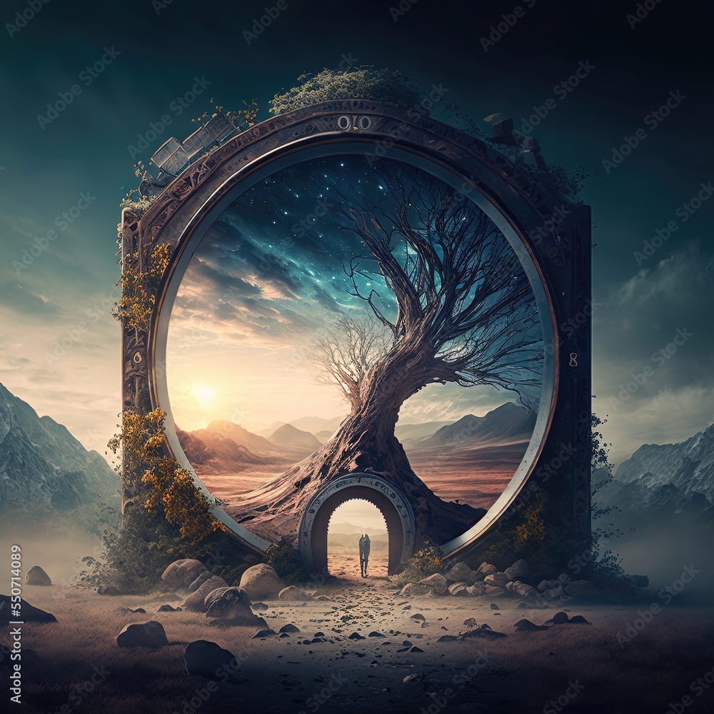 Fantasy temporary majestic stone portal to another world. Time Portal ...