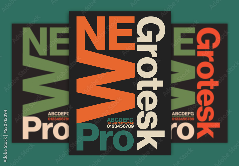 Typography Poster Layout with Big Font Stock Template | Adobe Stock