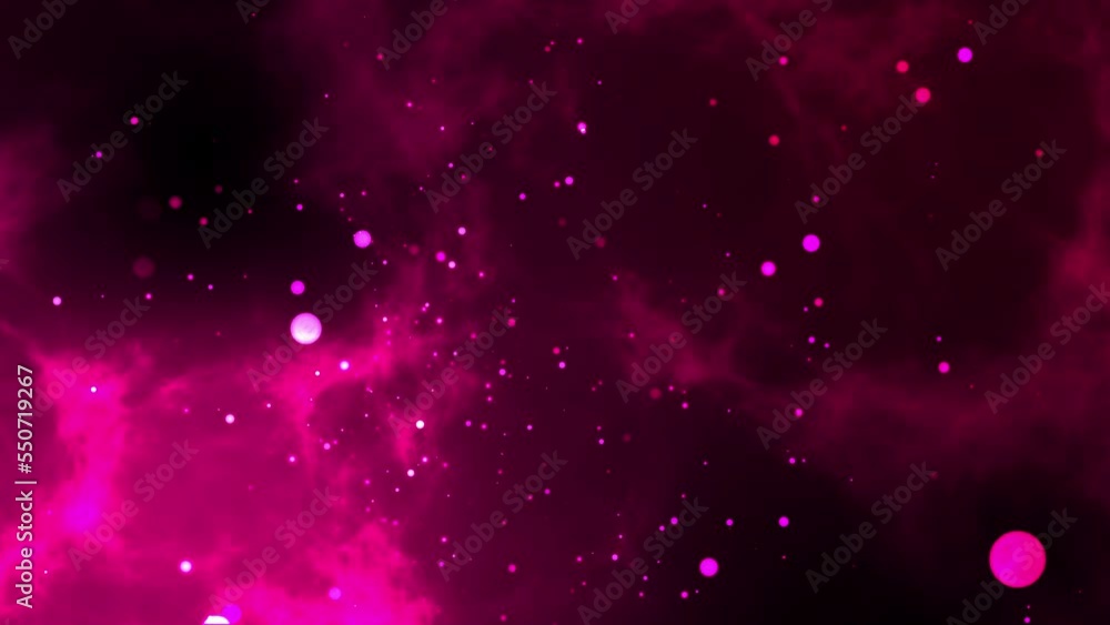 4k animation of an abstract background with floating particles inside ...