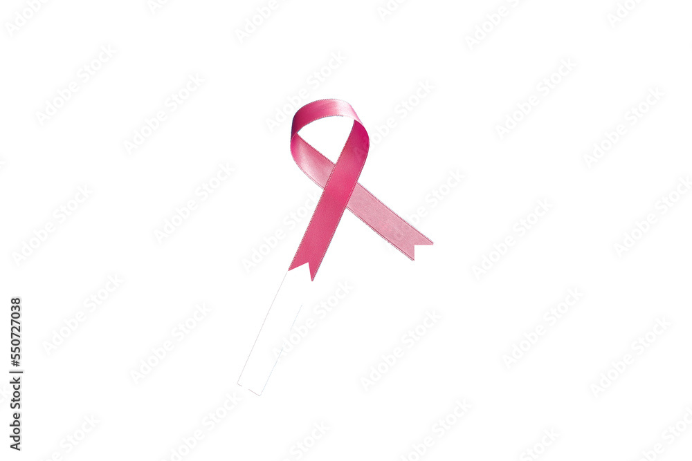 Pink ribbon banner to fight cancer on transparent background Stock ...