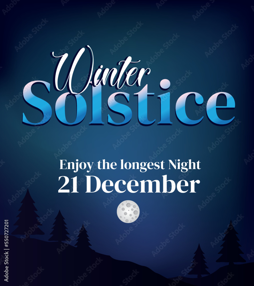 winter solstice lettering vector typography. hand drawn calligraphy ...