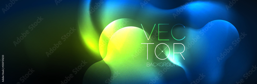 Magic neon glowing lights abstract background wallpaper design, vector ...