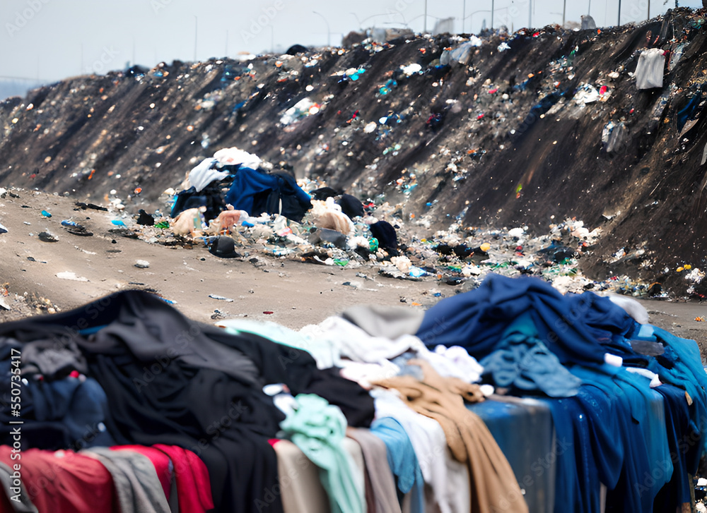 Used clothes in dump, Fast fashion, Sustainability, Stock Illustration ...