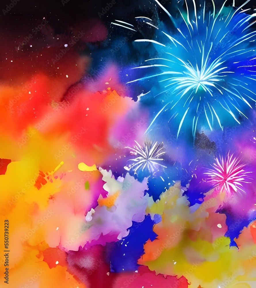 The sky lights up with vibrant colours as the fireworks explode in a ...