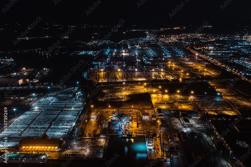 Loading and unloading of containers crane truck and special truck ...
