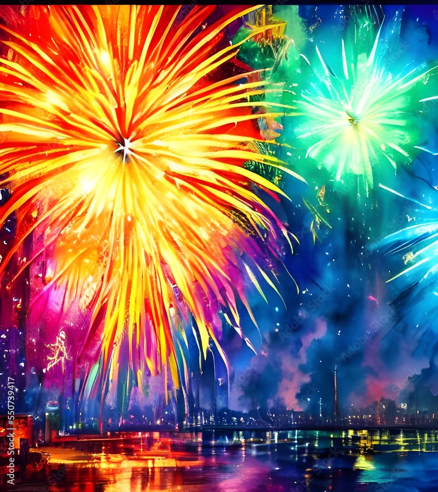 ภาพประกอบสต็อก The sky is dark and filled with stars. In the distance ...