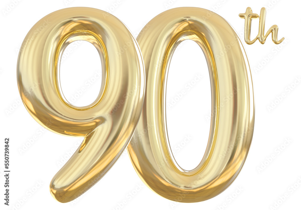 90th anniversary numbers gold celebrate number Stock Illustration ...